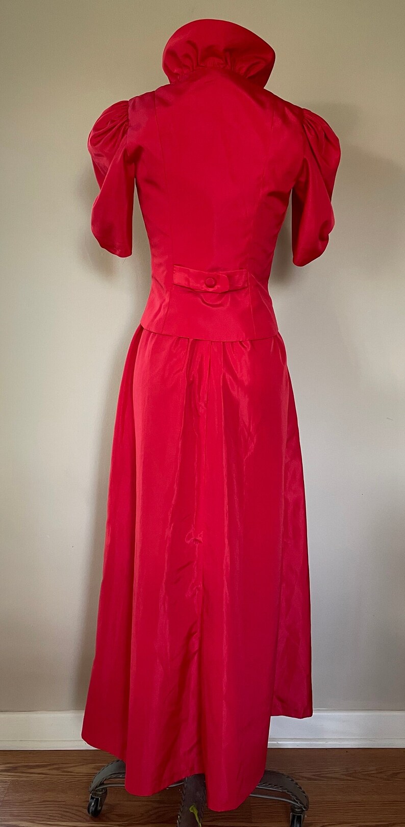 Red Vintage 80s Prom Dress With Shrug Spaghetti Straps - Etsy