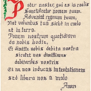 Pater Noster, the Lord's Prayer in Latin - Etsy