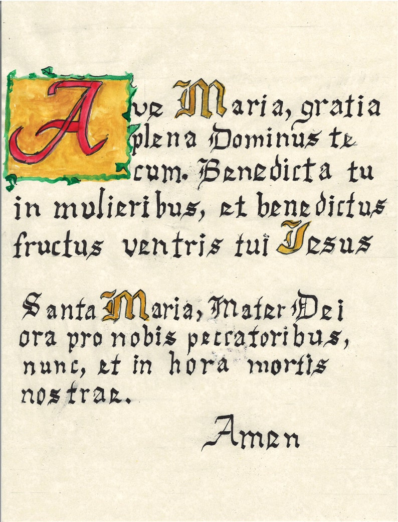 Ave Maria (latin Prayer) - Etsy