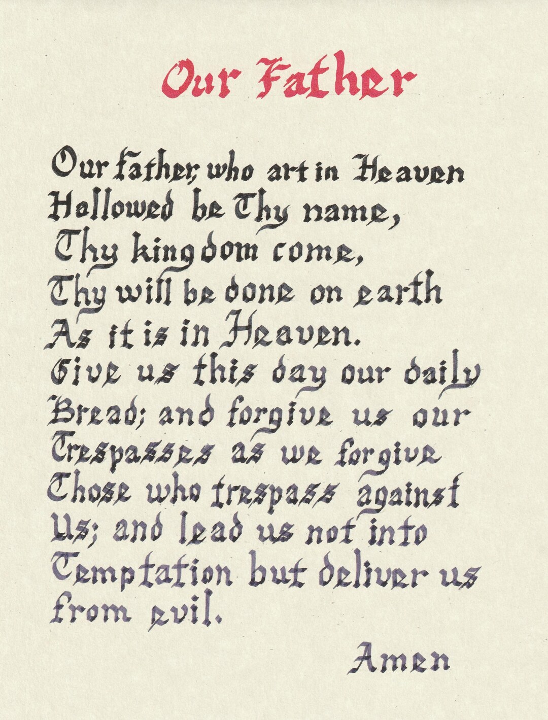 Our Father, Red Title - Etsy