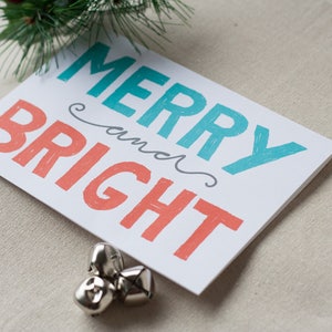 Holiday Card Merry and Bright Instant Download, Cute Christmas Card ...