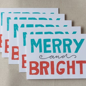 Holiday Card Merry and Bright Instant Download, Cute Christmas Card ...