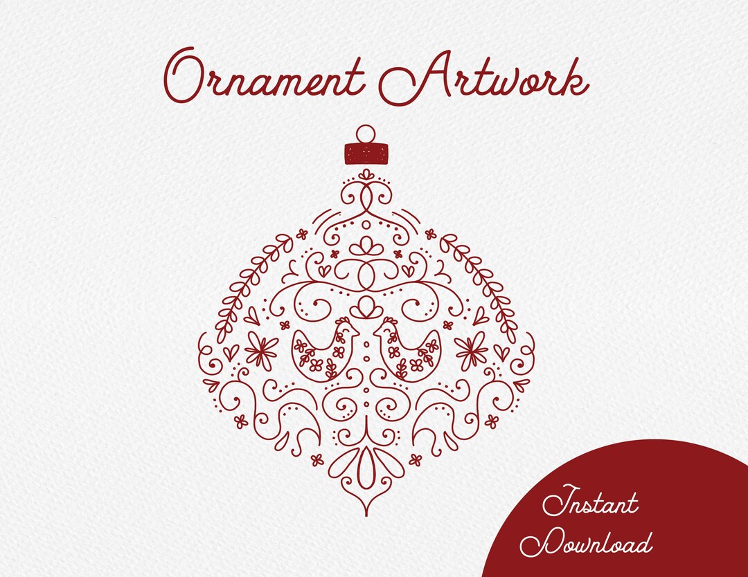 Ornament Clip Art, Christmas Line Art Holiday Ornament Line Art ...