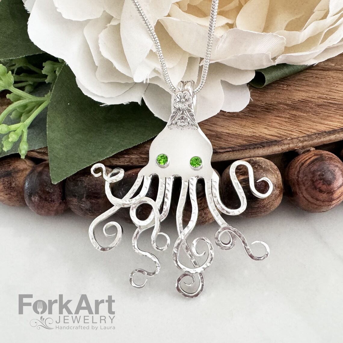 Forktopus Sterling Silver Fork Pendant - Etsy