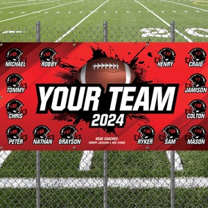 Football Team Banner - Custom Football Banner, Printed, Grommets ...