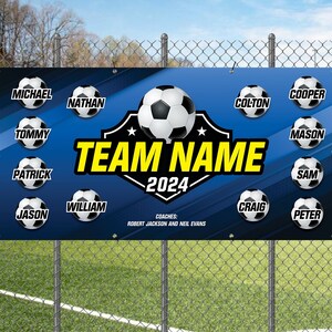 Soccer Team Banner Custom Soccer Banner, Printed, Grommets, Soccer Team ...