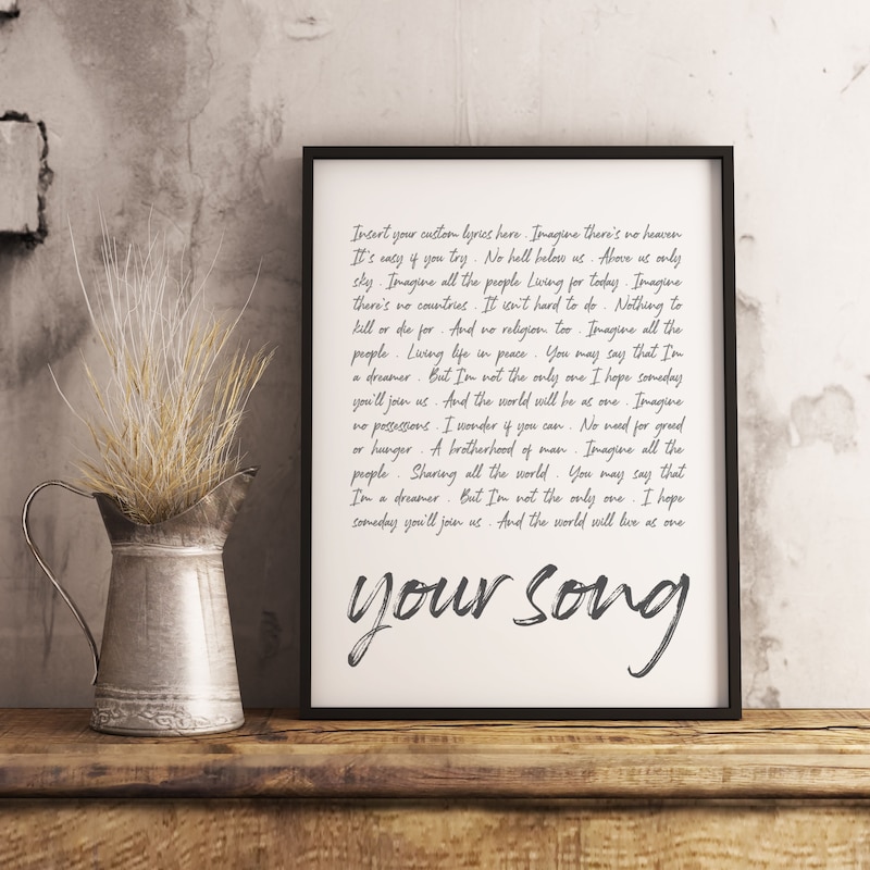 Song Lyrics Wall Art - Etsy