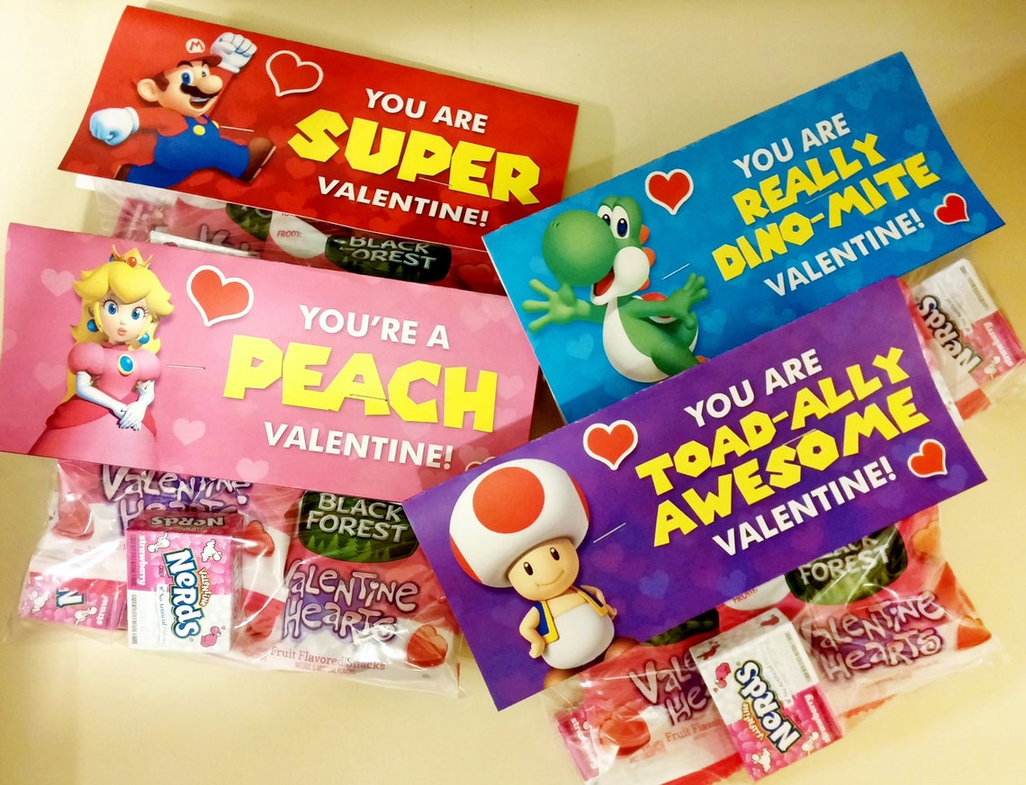 Super Mario Inspired Printable Valentine's Day Cards / - Etsy