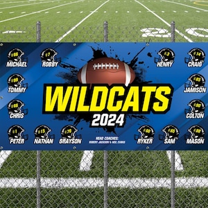 Football Team Banner - Custom Football Banner, Printed, Grommets ...