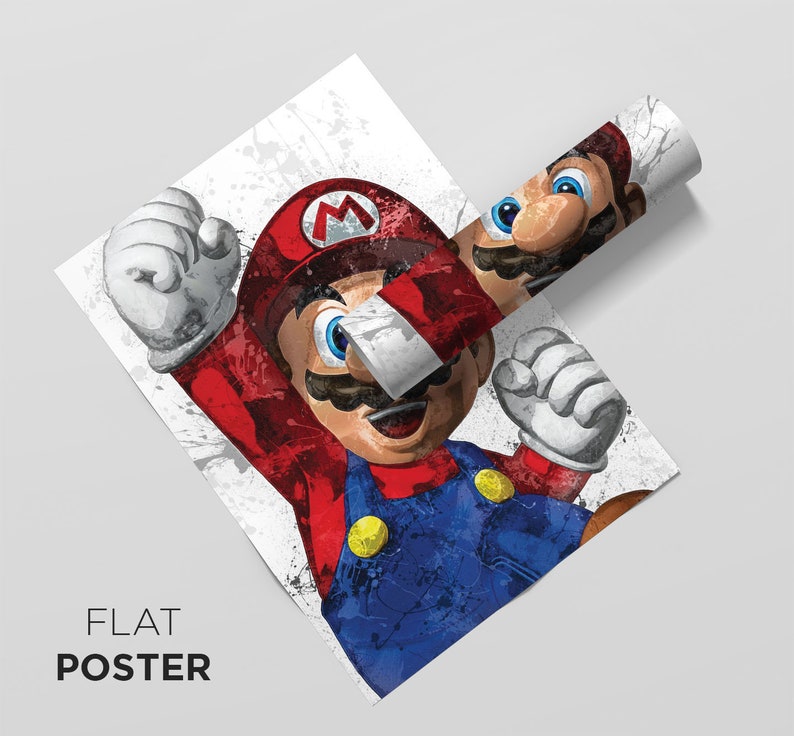 Super Mario Poster, Canvas Wrap, or Framed Canvas Print - Kids Decor ...