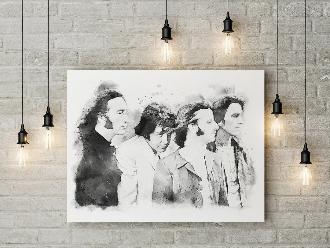 Beatles Canvas Print, Wall Art, the Beatles Poster, Digital Watercolor ...