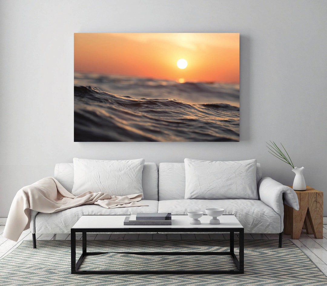 Large Canvas Art Print - Sunrise Sunset Water Ocean, Beautiful Art ...