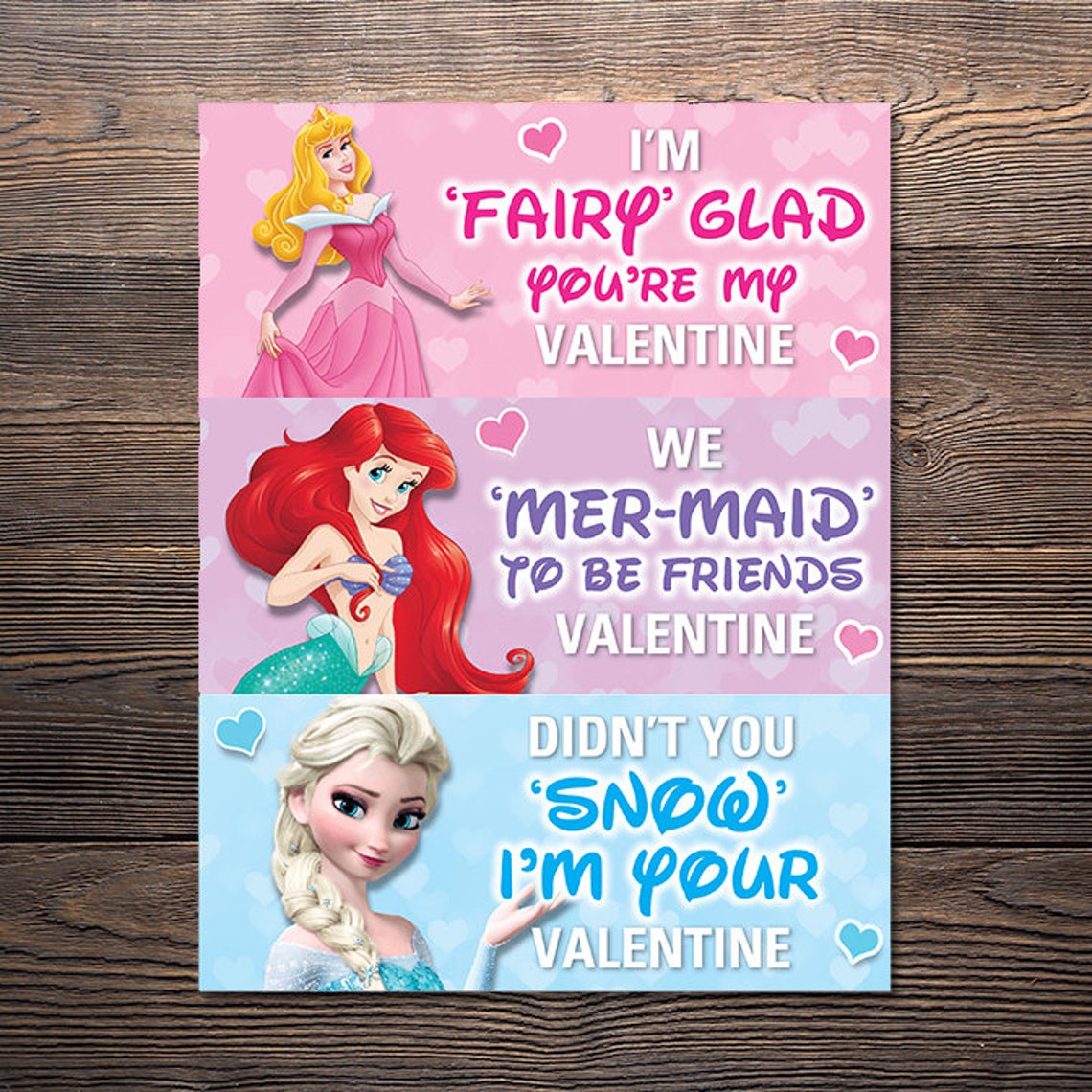 Princess Printable Valentine's Day Cards / Treat Bag - Etsy