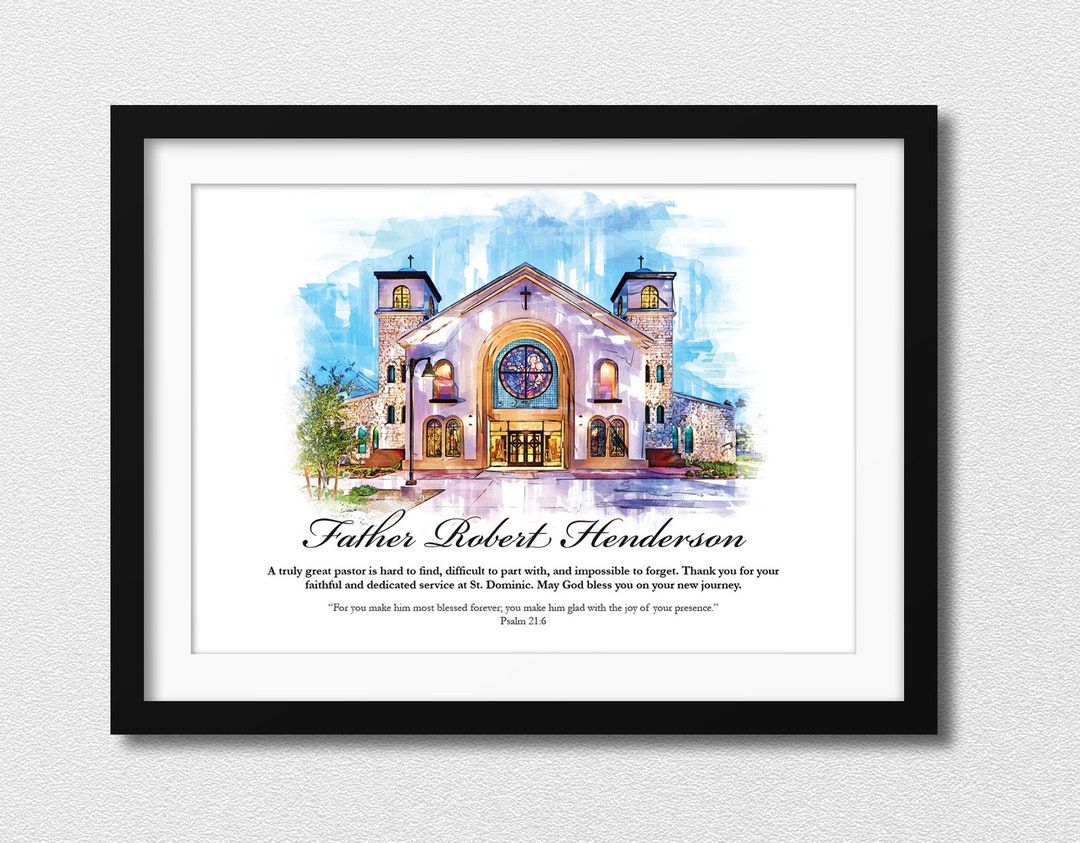 Custom Pastor Gift With Your Church Frame Poster Print, Retirement Gift ...