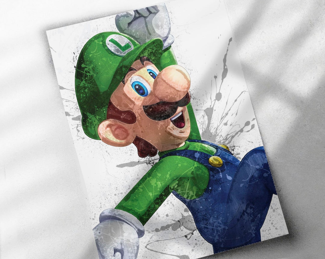 Luigi Poster, Canvas Wrap, or Framed Canvas Print - Kids Decor, Man ...