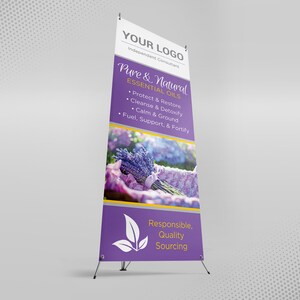 Essential Oils Banner With X Stand - 24" X 63", Printed, Full Color - Etsy