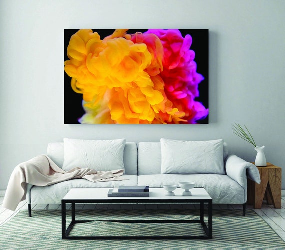 Large Canvas Art Print Colored Smoke Beautiful Abstract | Etsy