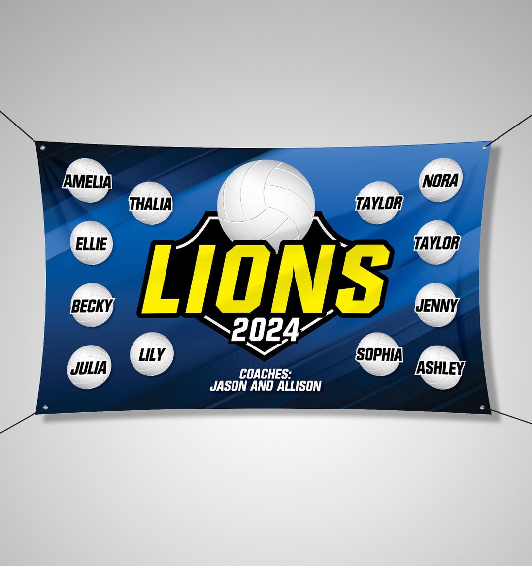 Volleyball Team Banner - Custom Volleyball Banner, Printed, Grommets ...