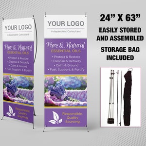 Essential Oils Banner With X Stand - 24" X 63", Printed, Full Color - Etsy