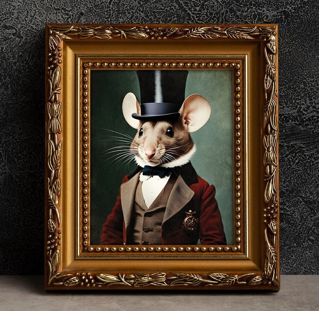 Mouse Victorian Portrait - Vintage Style Animal Art, Old Photograph ...