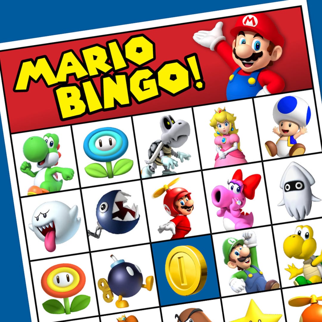 Super Mario Printable Bingo Cards - 8.5" X 11" - 8 Different Cards - Etsy