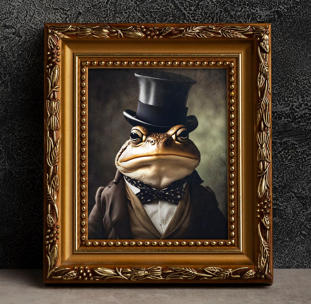 Toad Victorian Portrait Vintage Style Animal Art, Old Photograph, Wall ...