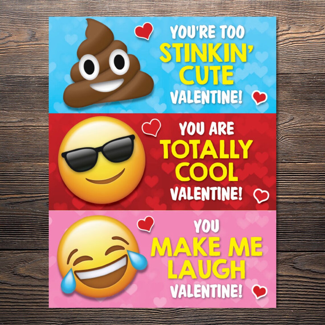 EMOJI Printable Valentine's Day Cards / Treat Bag - Etsy