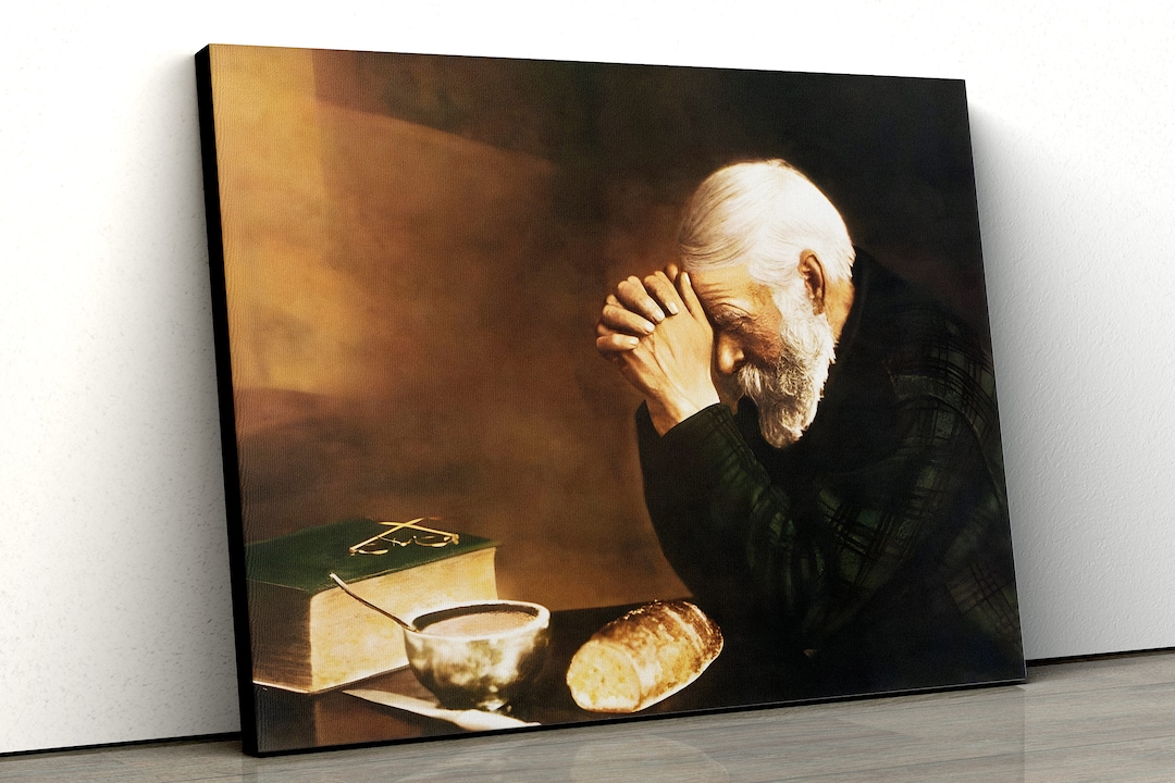 Grace, Man Praying Over Bread, Gratitude by Eric Enstrom Printed Poster ...
