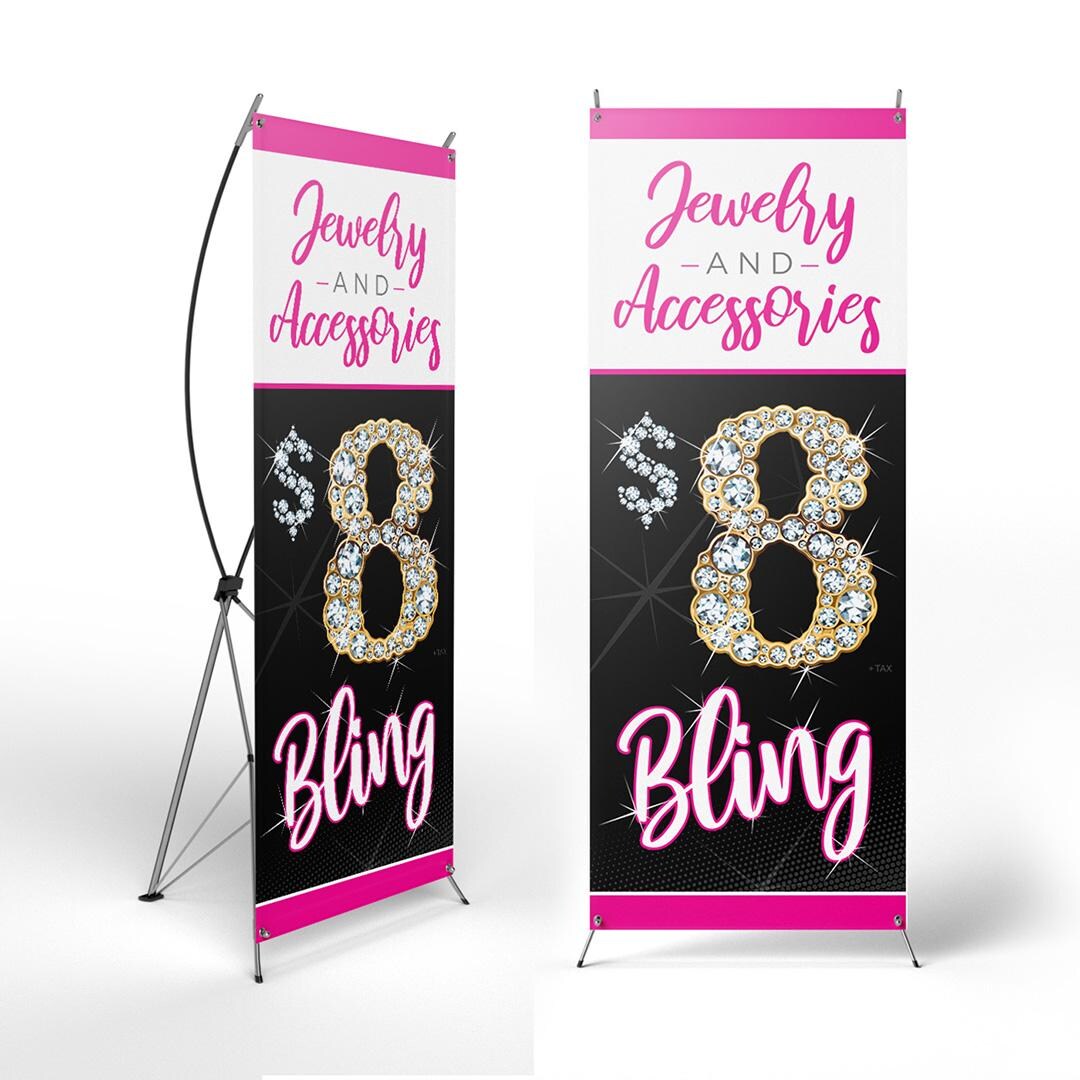 Jewelry Banner and X Stand - 24"x63", Independent Consultant Business ...