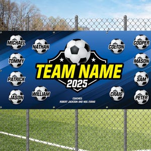 Soccer Team Banner - Custom Soccer Banner, Printed, Grommets, Soccer ...