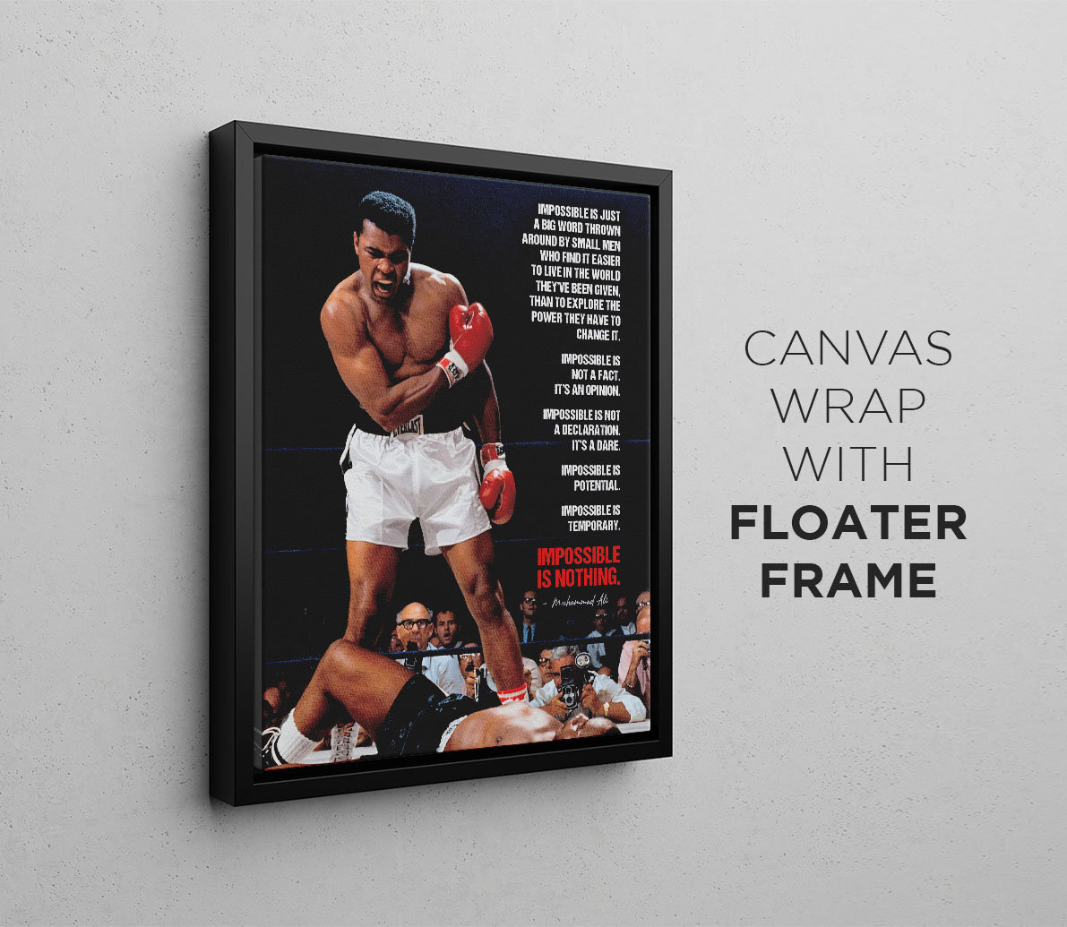 Muhammad Ali Poster, Canvas Wrap, or Framed Canvas Print - Sonny Liston ...