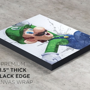 Luigi Poster, Canvas Wrap, or Framed Canvas Print - Kids Decor, Man ...