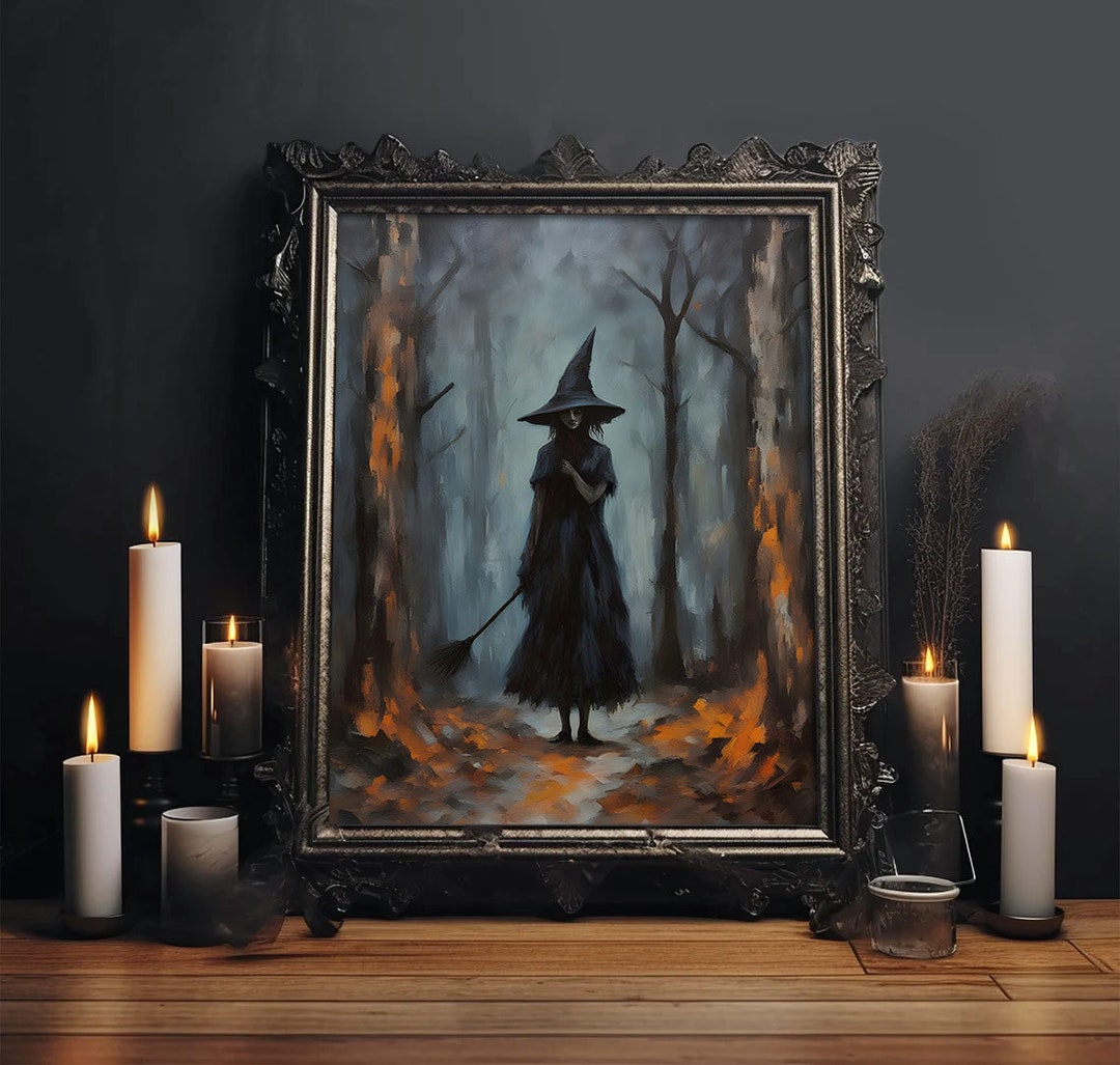 Witch Painting - Printed Poster, Canvas Roll or Wrap, Gothic Art, Dark ...