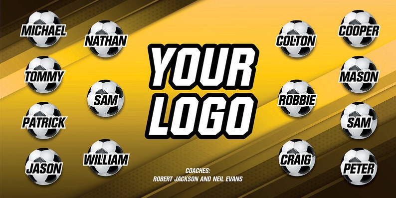 Soccer Team Banner - Custom Soccer Banner, Printed, Grommets, Soccer ...