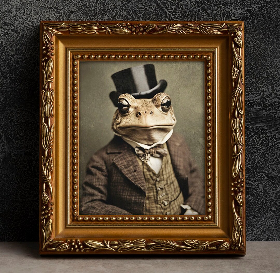 Toad Victorian Portrait - Vintage Style Animal Art, Old Photograph ...