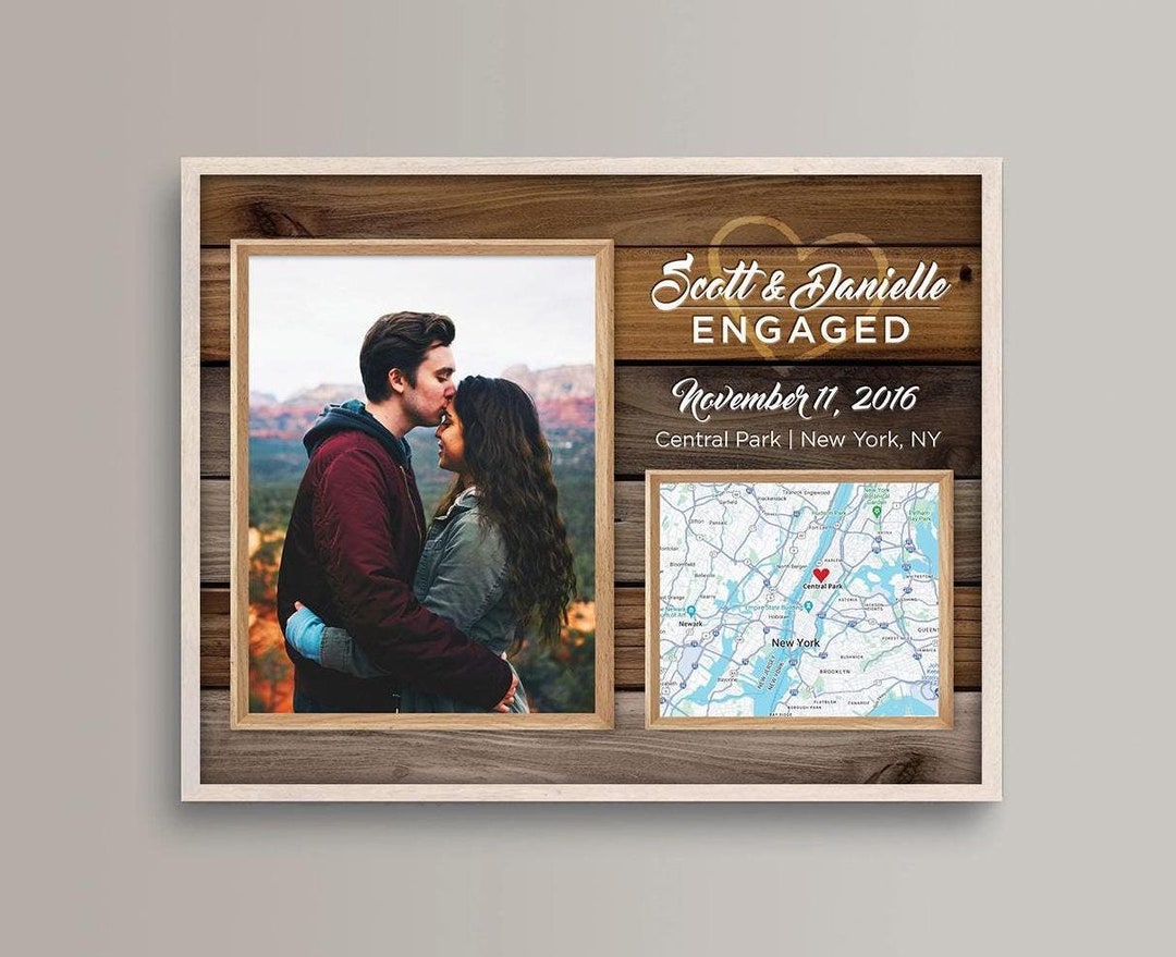 Custom Engagement Gift - Canvas, Poster, or Framed Print - Wedding Gift ...