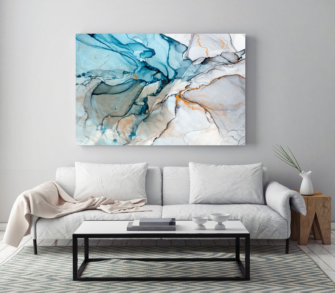 Large Marble Art Marble Canvas Print Beautiful Abstract Art - Etsy