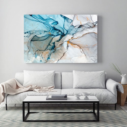 Painting Blue Wall Art Canvas Print - Etsy