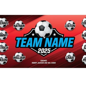 Soccer Team Banner - Custom Soccer Banner, Printed, Grommets, Soccer ...