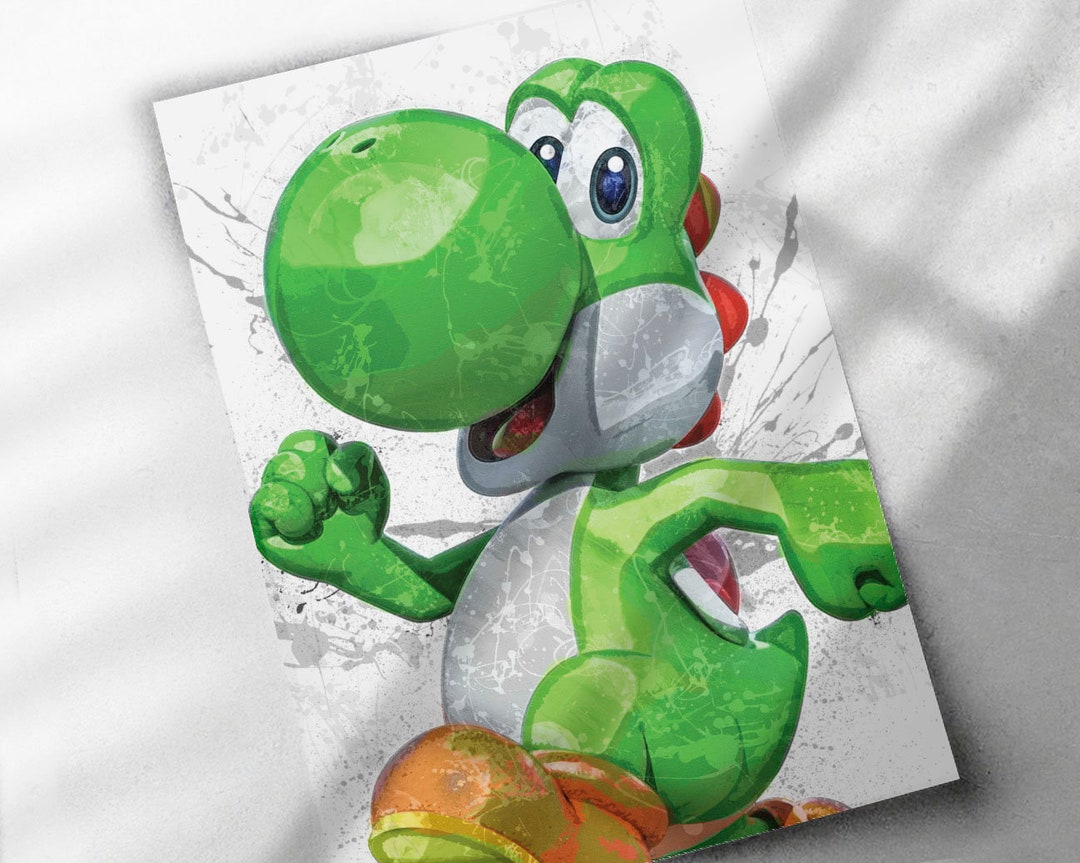 Yoshi Poster, Canvas Wrap, or Framed Canvas Print - Kids Decor, Man ...