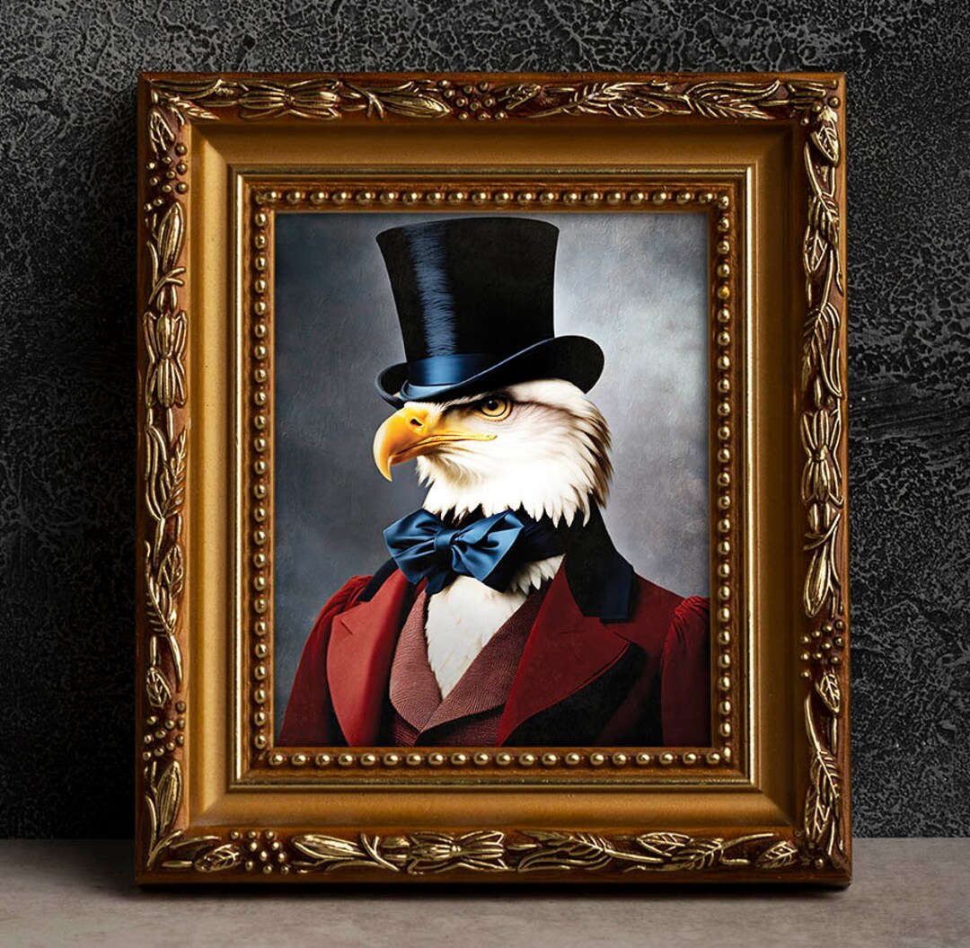 Bald Eagle Victorian Portrait - Vintage Style Animal Art, Old ...