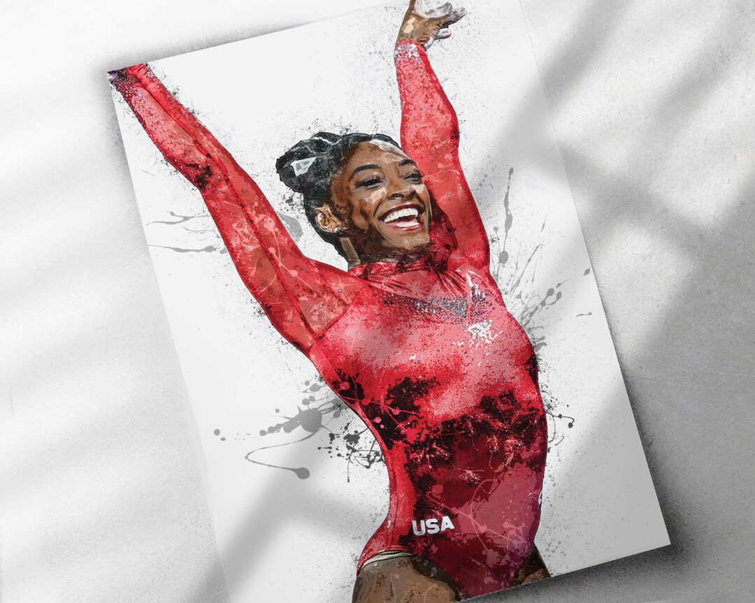 Simone Biles Poster, Canvas Wrap, or Framed Canvas Print - Kids Room ...