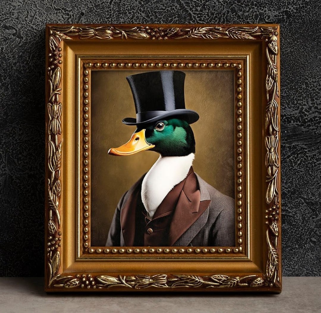 Duck Victorian Portrait - Vintage Style Animal Art, Old Photograph ...