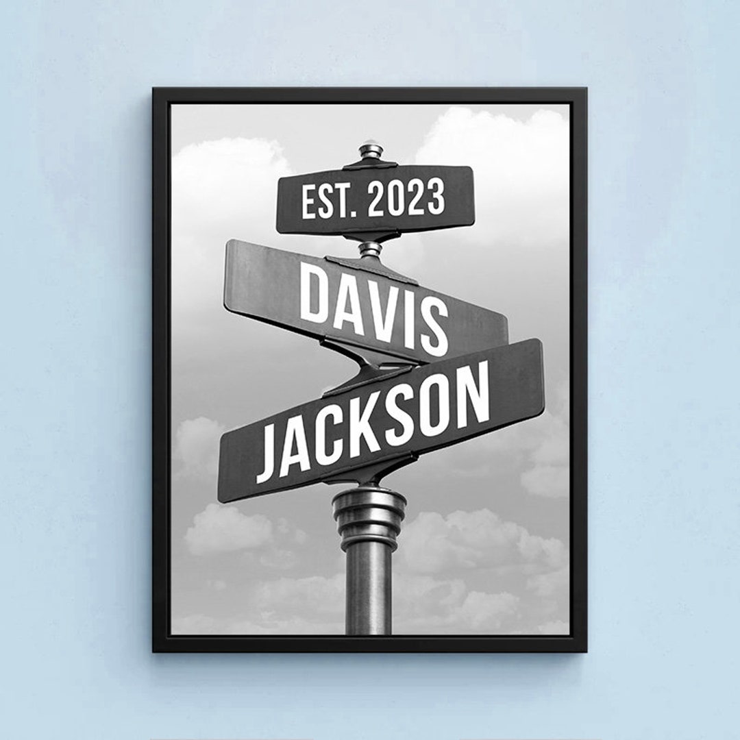 Unique Engagement Gift - Custom Street Sign Names - Canvas, Poster, or ...