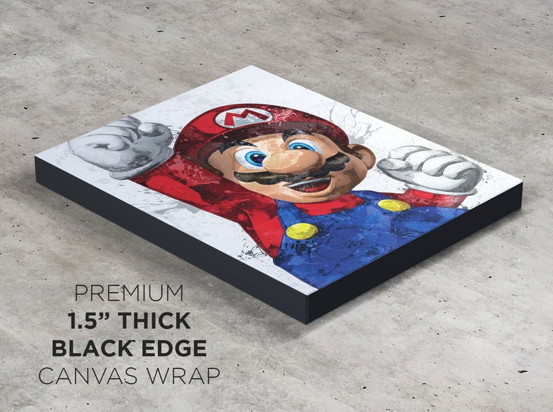 Super Mario Poster, Canvas Wrap, or Framed Canvas Print - Kids Decor ...