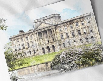 Pride and Prejudice Pemberley Manor Watercolor - Etsy