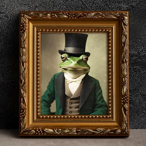 Frog Victorian Portrait - Vintage Style Animal Art, Old Photograph ...