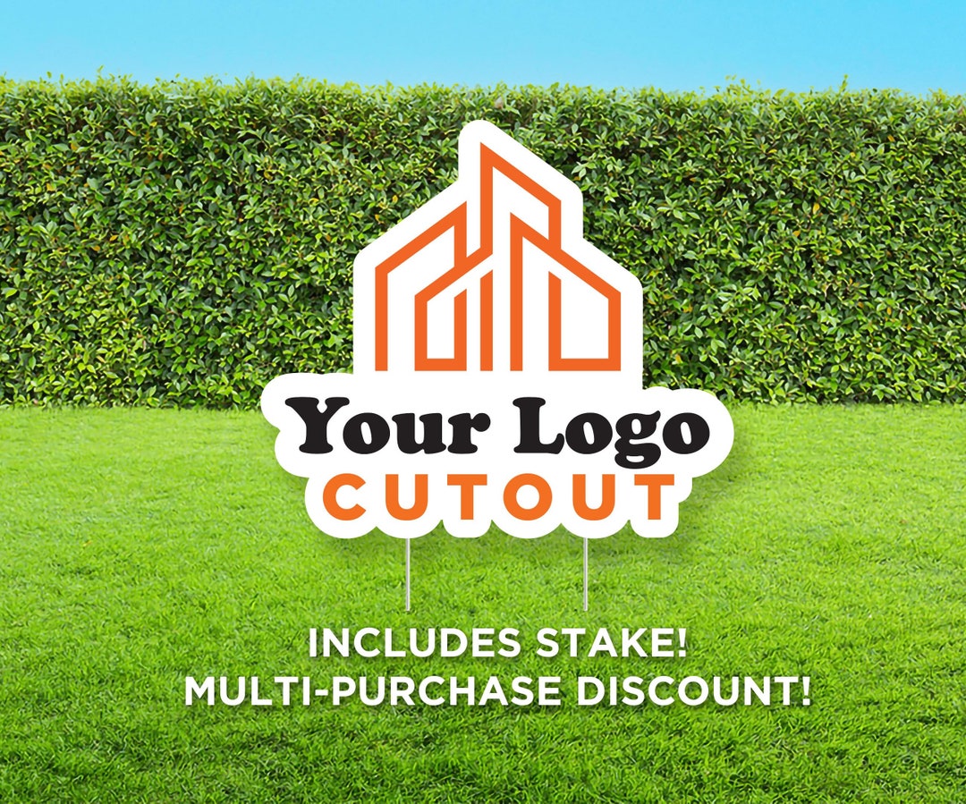 Custom Logo Yard Sign - Custom Shape Cutout Lawn Decor, Contour Cut ...