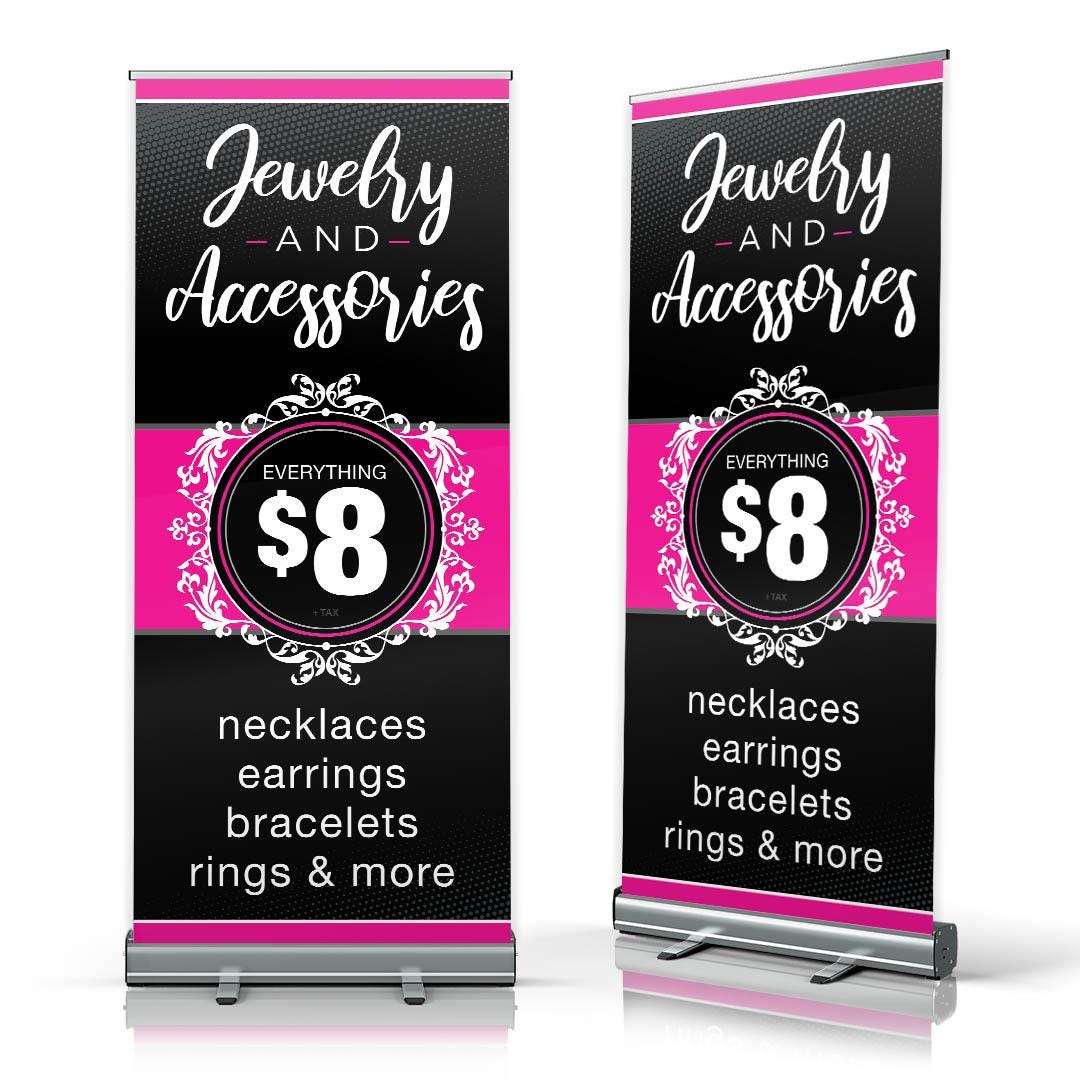 Jewelry Retractable Banner Stand - 33"x81", Independent Consultant ...