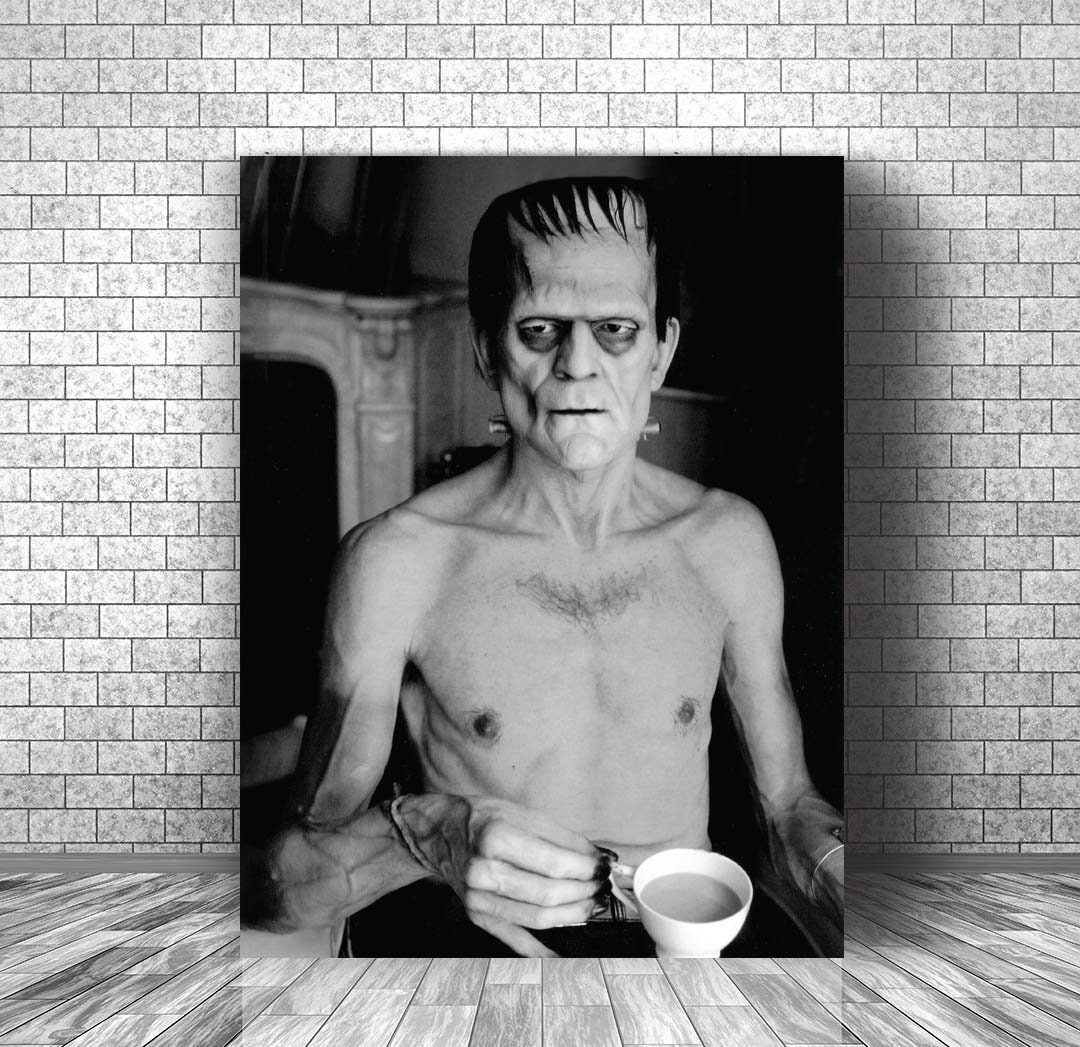 Frankenstein Poster Drinking Tea Boris Karloff Classic - Etsy UK